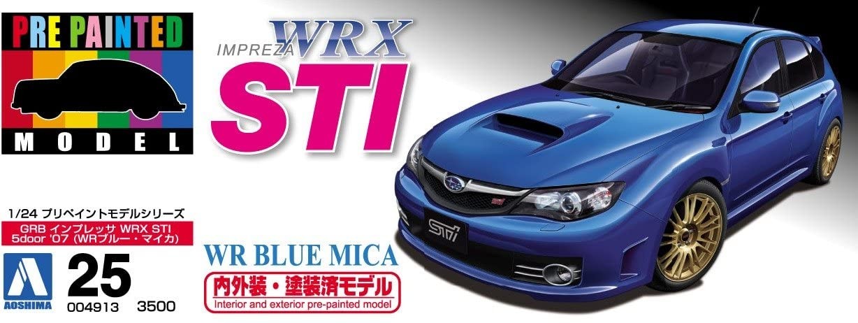 Aoshima 1/24 Prepaint model (already painted model) 25 GRB Impreza WRX STI 5 door '07 (WR Blue ...