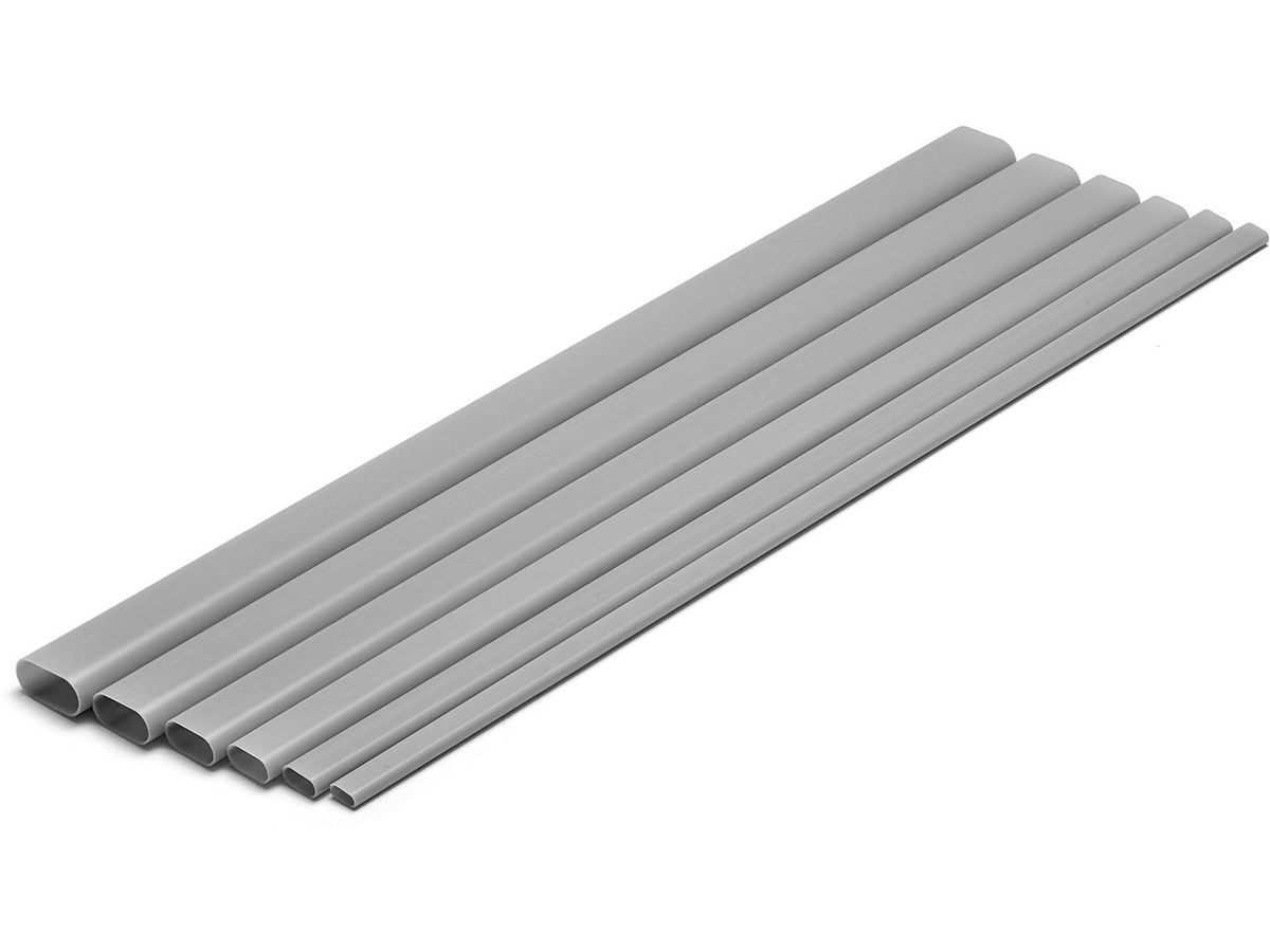 Wave Plastic = Material (Gray) Elongated Round Pipe 3 x 6 mm 5pcs japan ...