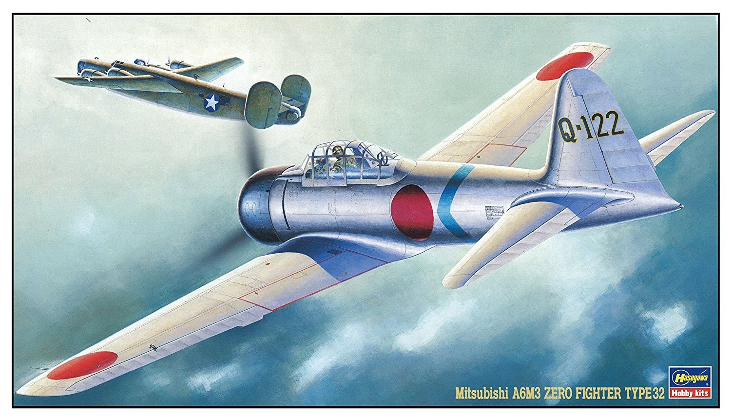 Hasegawa 1/48 Mitsubishi A6M3 Mitsubishi A6M Zero 32-inch trackable ...