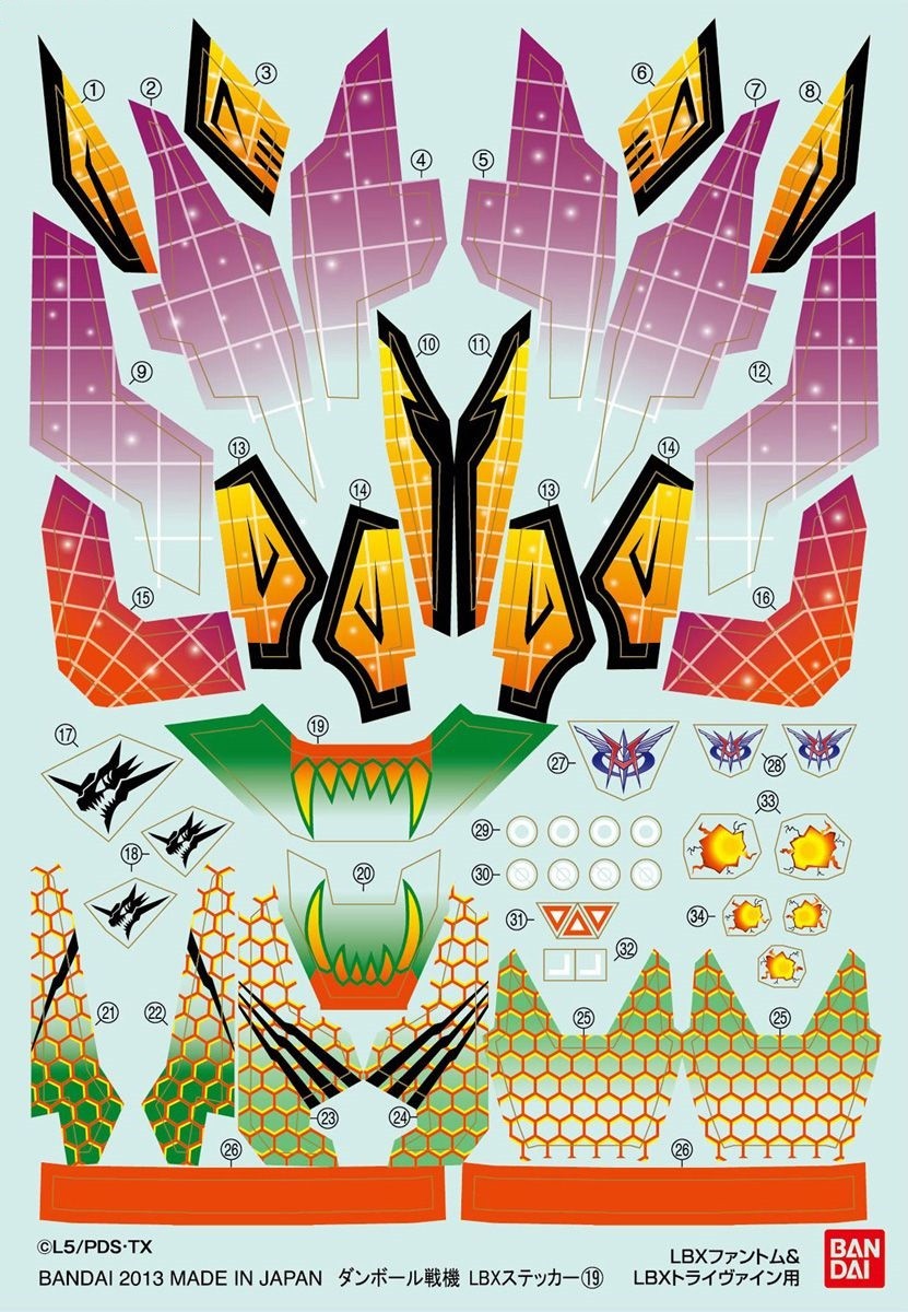 Bandai Danball Senki / Danboru Senki LBX STICKER #19 LBX PHANTOM & LBX ...