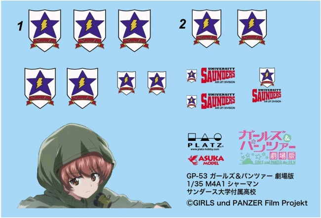 Platz 1/35 GIRLS und PANZER M4A1 SHERMAN 76MM-GUN VERSION SAUNDERS ...