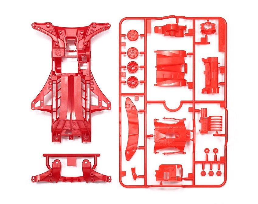 Tamiya Mini 4WD Grade Up Part FM-A Chassis Set (Red) (Mini 4WD Limited ...